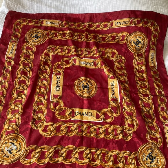 Accessories | Chanel Gold Chain Scarf Rue Cambon Paris Vintage Real ...